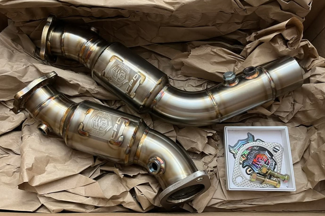 Cadillac ATS-V Catless Resonated Downpipes – Crest Performance Dynamics